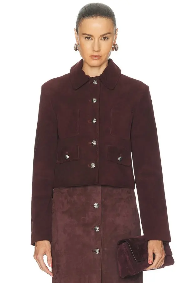 Altuzarra Astley Jacket In Burgundy - Deep Cherry