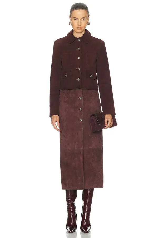 Altuzarra Astley Jacket In Burgundy - Deep Cherry