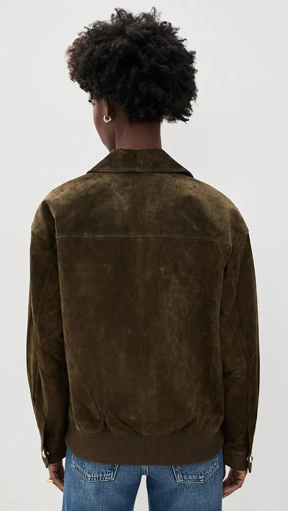 LAMARQUE Aleda Suede Jacket - Olive
