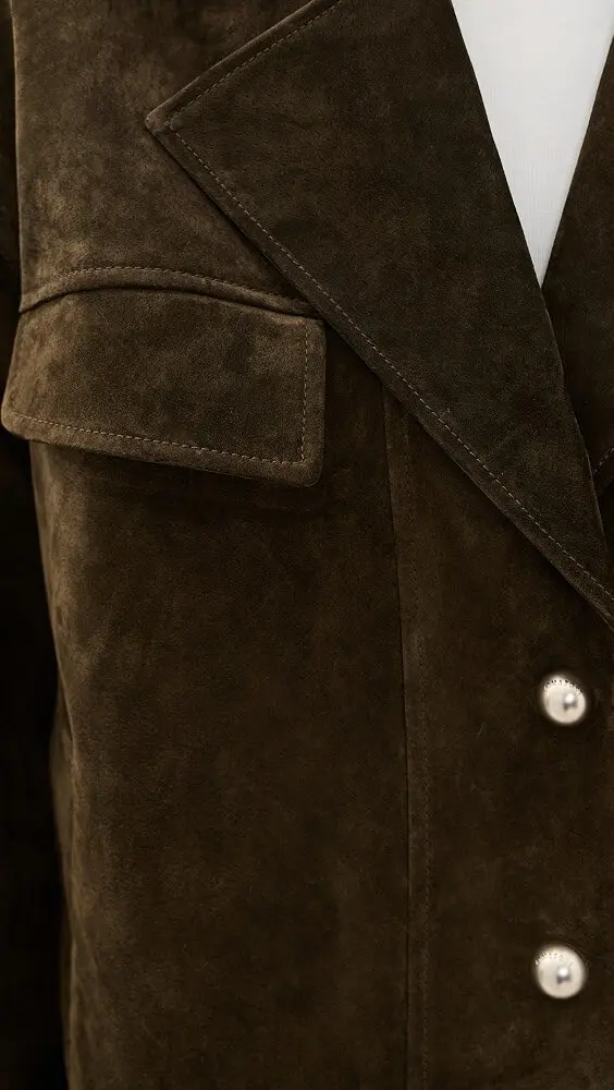 LAMARQUE Aleda Suede Jacket - Olive