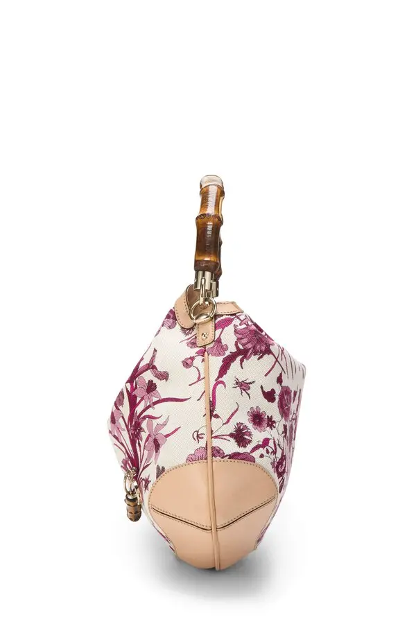 Gucci Pink Floral Canvas Peggy Hobo