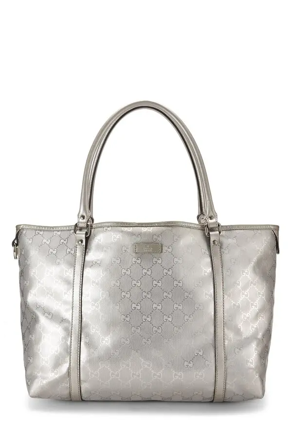 Gucci Gg Imprime Supreme Joy Tote - Silver