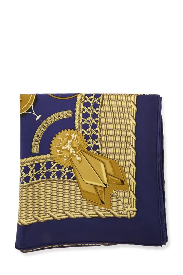 Hermès Multicolor 'voitures Paniers' Silk Scarf 90