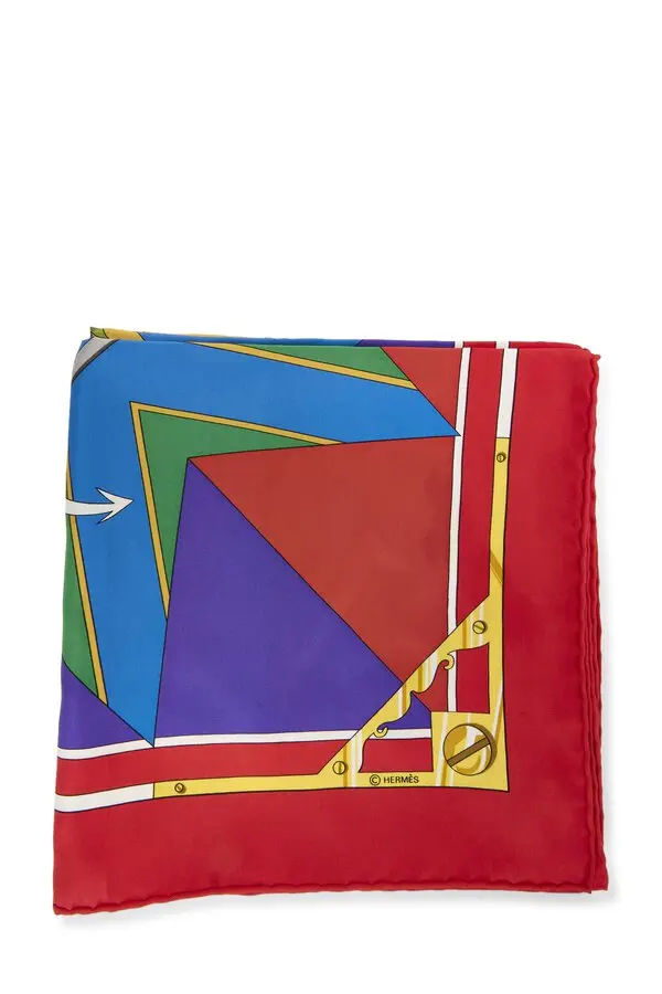 Hermès Multicolor 'sextants' Silk Scarf 90