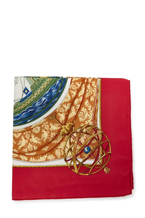 Hermès Multicolor 'au Delà Des Cinq Mers' Silk Scarf 90