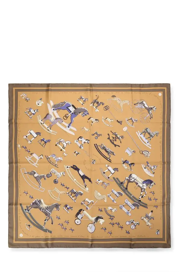 Hermès Multicolor 'raconte-moi Le Cheval' Silk Scarf 90