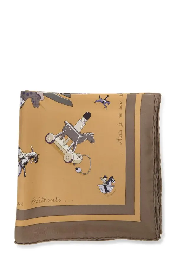 Hermès Multicolor 'raconte-moi Le Cheval' Silk Scarf 90