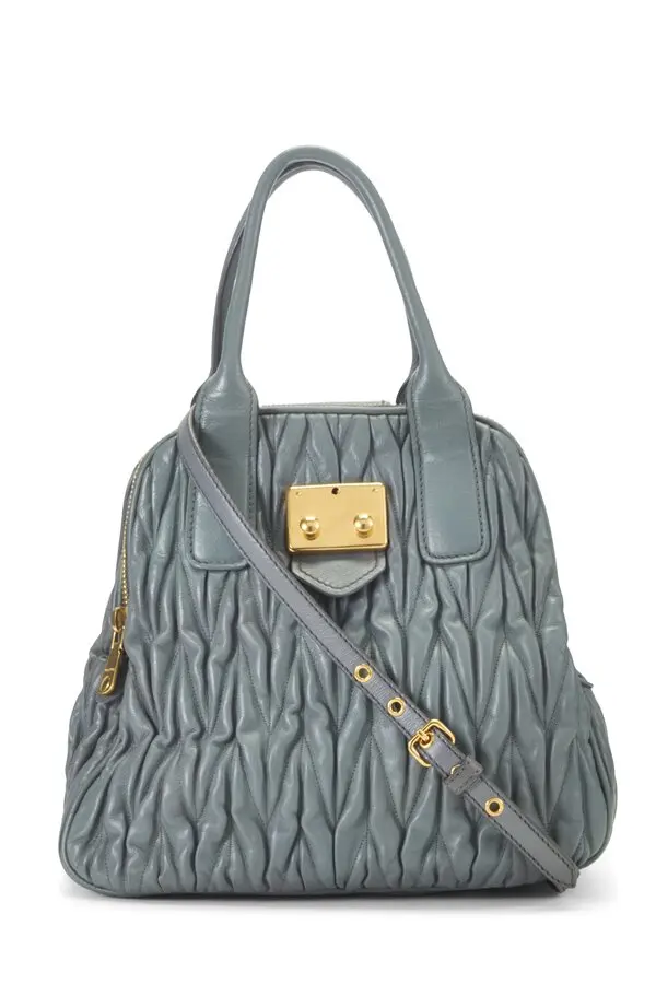 Miu Miu Nappa Gaufre Double Zip Convertible Handbag