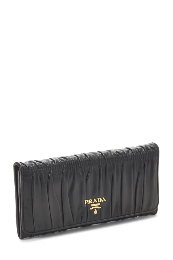 Prada Nappa Gaufre Continental Wallet - Black