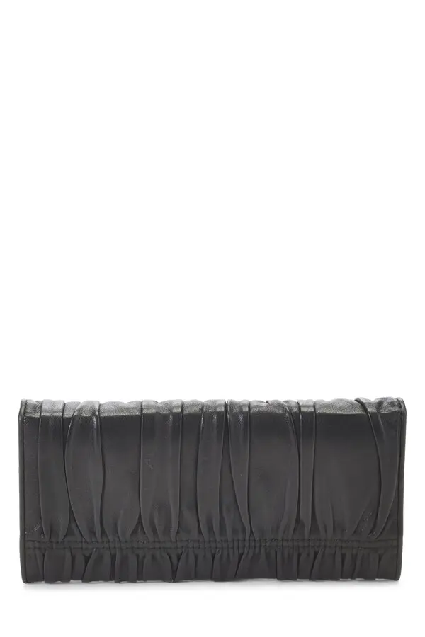 Prada Nappa Gaufre Continental Wallet - Black