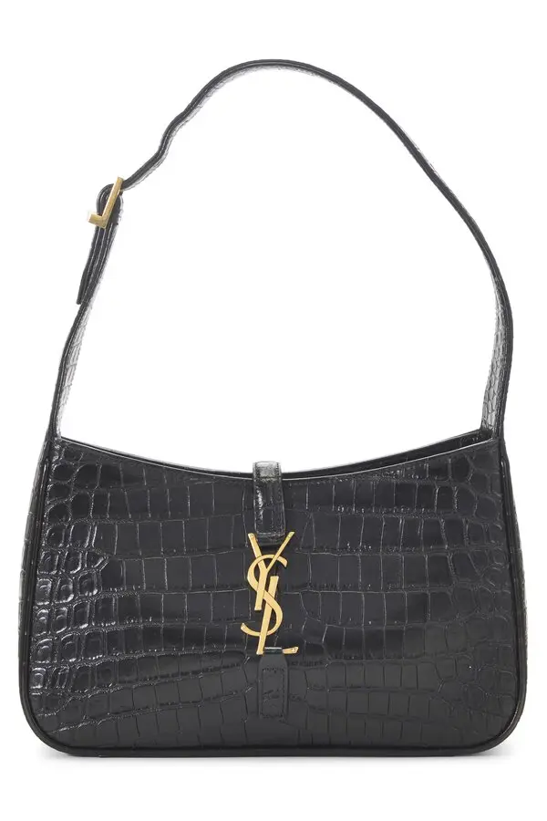 Saint Laurent Embossed Le 5 À 7 Shoulder Bag - Black