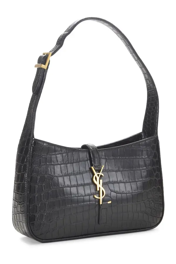 Saint Laurent Embossed Le 5 À 7 Shoulder Bag - Black