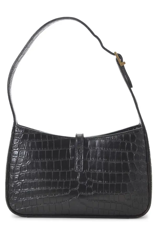 Saint Laurent Embossed Le 5 À 7 Shoulder Bag - Black
