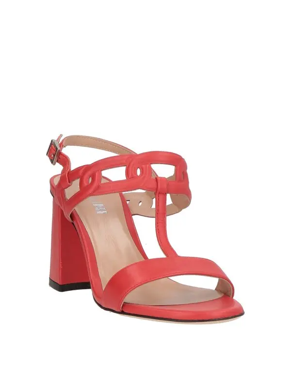 POLLINI Sandals Coral Size Leather