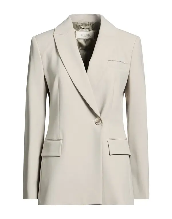 Peserico Blazer Lilac Size Polyester, Virgin Wool, Elastane - Grey