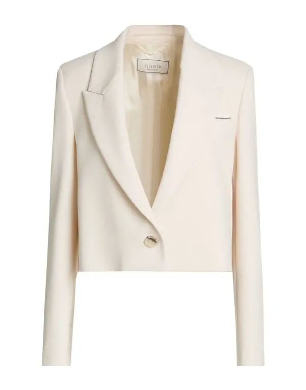 Peserico Blazer Cream Size Polyester, Viscose, Cotton, Elastane