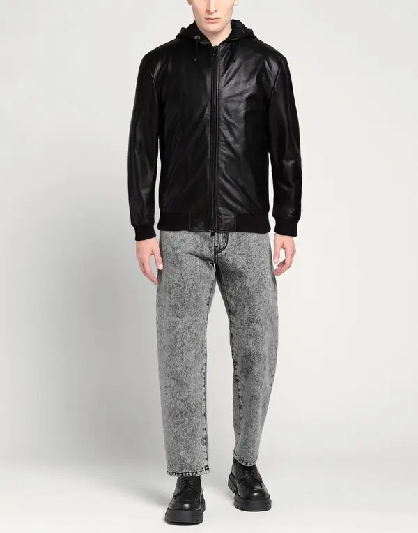 STREET LEATHERS Jacket Dark Size Leather - Black
