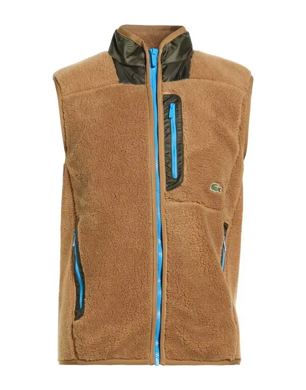 Lacoste Vest Camel Size Polyester, Acrylic