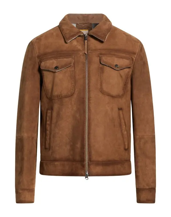 ANDREA D'AMICO Jacket Tan Size Leather