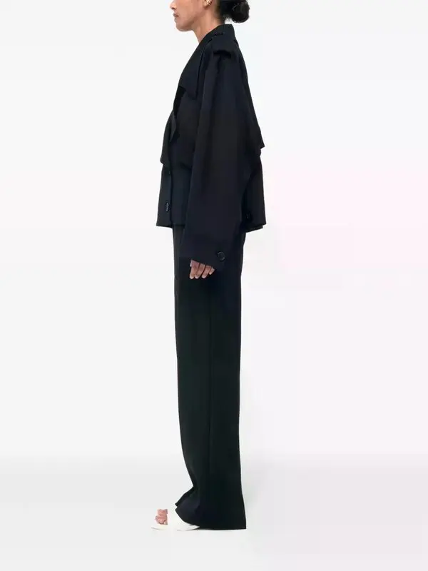 Another Tomorrow Double-breasted Cropped Jacket