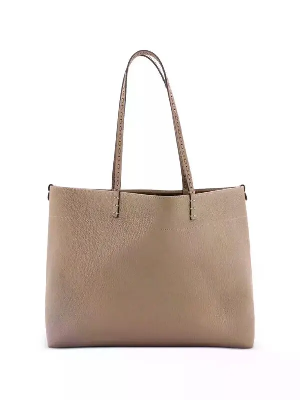Fendi Selleria Roll Shopping Leather Large Tote Bag - Grey