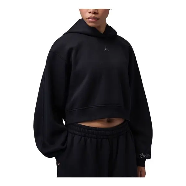 JORDAN Brooklyn Fleece Cropped Hoodie - Black