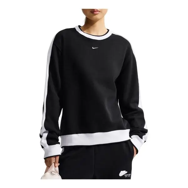 Nike Studio Fleece Medium Weight Crew 'total Black Sail