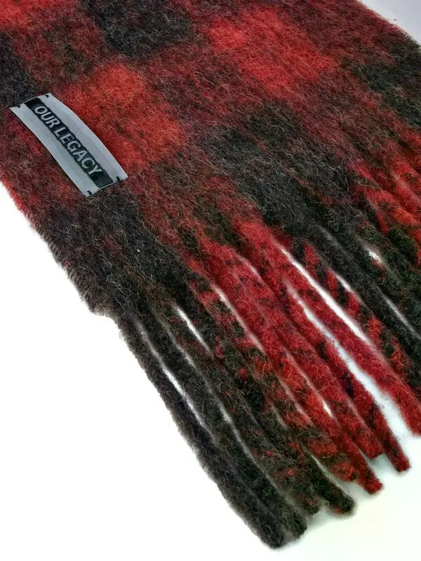 Our Legacy Check-pattern Fringed Scarf