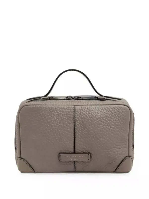 THE BRIDGE Grained-leather Wash Bag