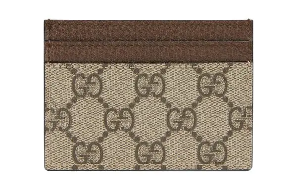 Gucci Ophidia Gg Card Case 'beige Ebony