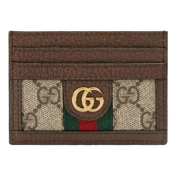 Gucci Ophidia Gg Card Case 'beige Ebony - Beige/ebony