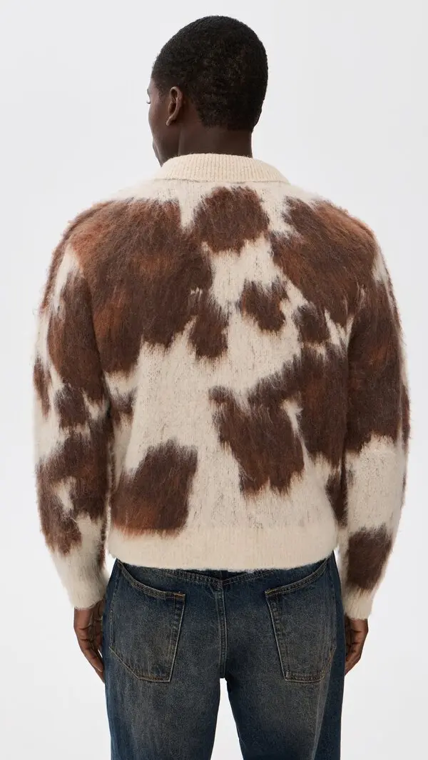 Obey Cow Pattern Zip Sweater