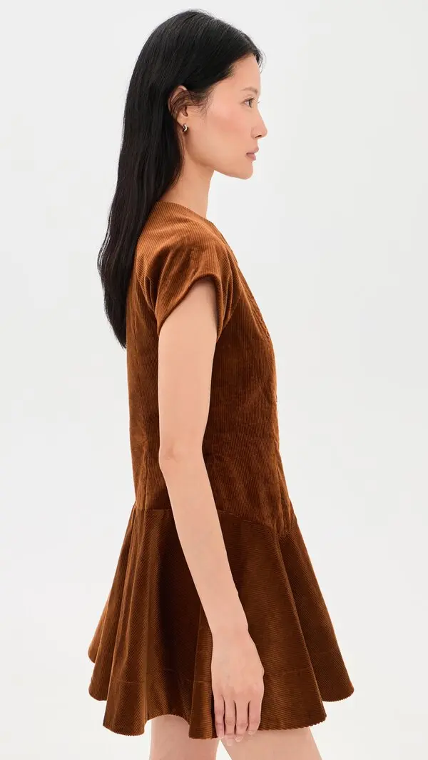 GANNI Corduroy Buttoned Mini Dress