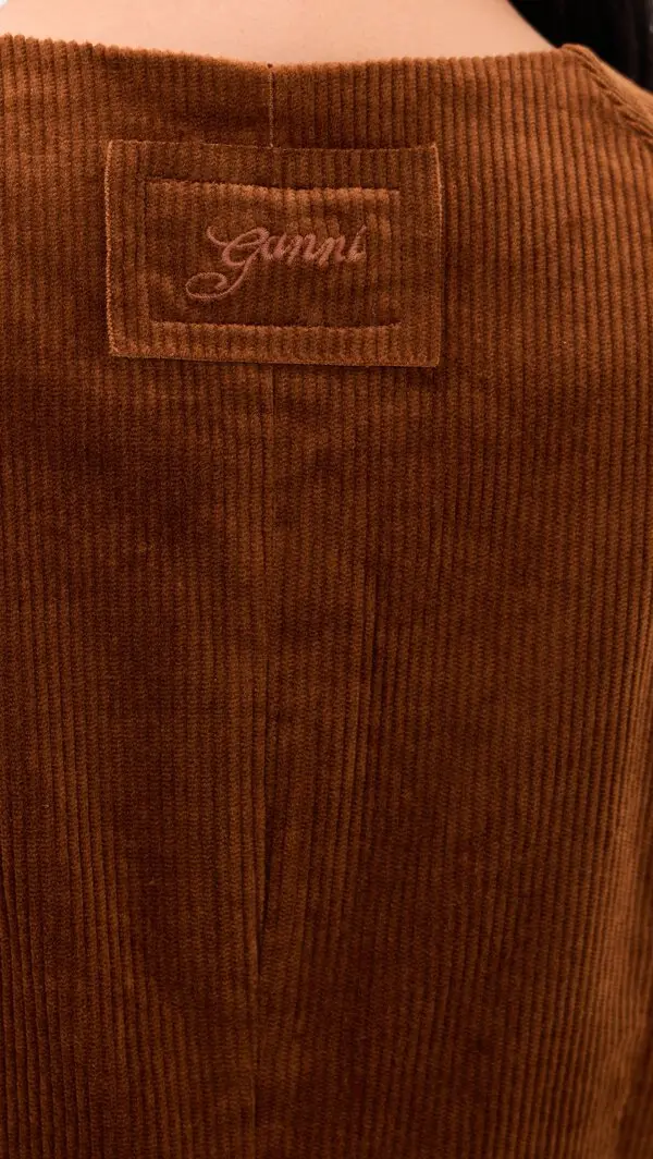 GANNI Corduroy Buttoned Mini Dress