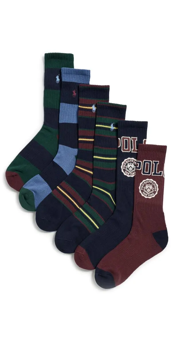 Polo Ralph Lauren Polo Crest Crew Socks 6 Pack