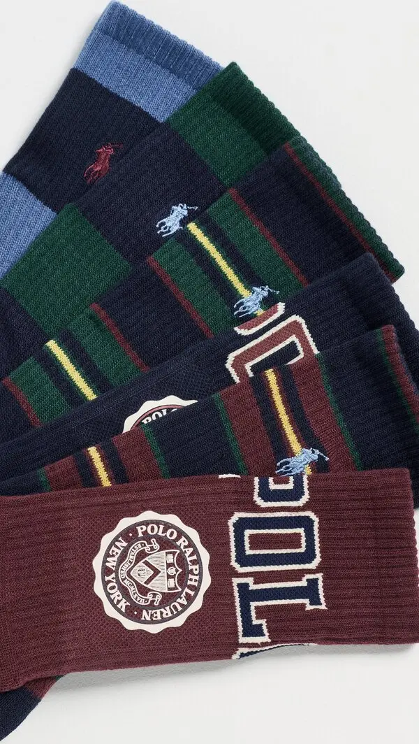 Polo Ralph Lauren Polo Crest Crew Socks 6 Pack