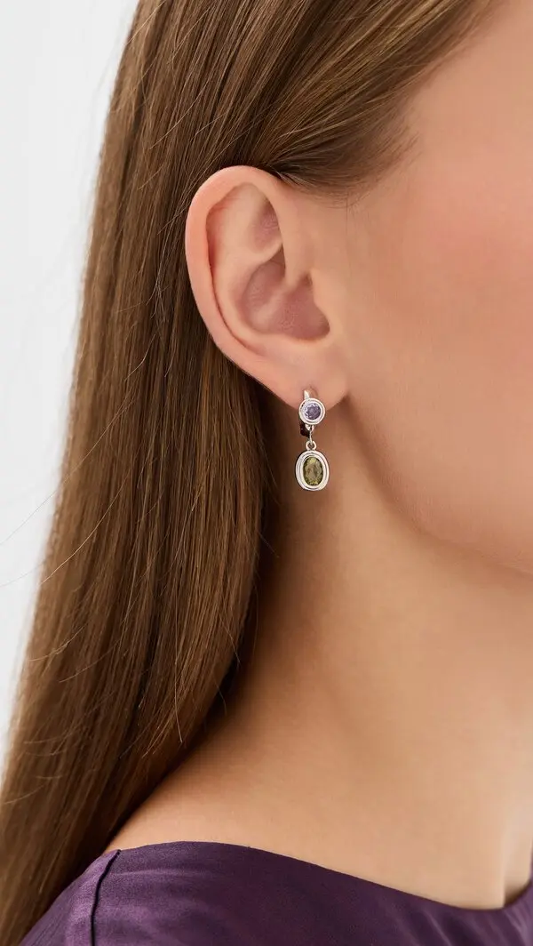 LUV AJ The Antoinette Stone Hoops