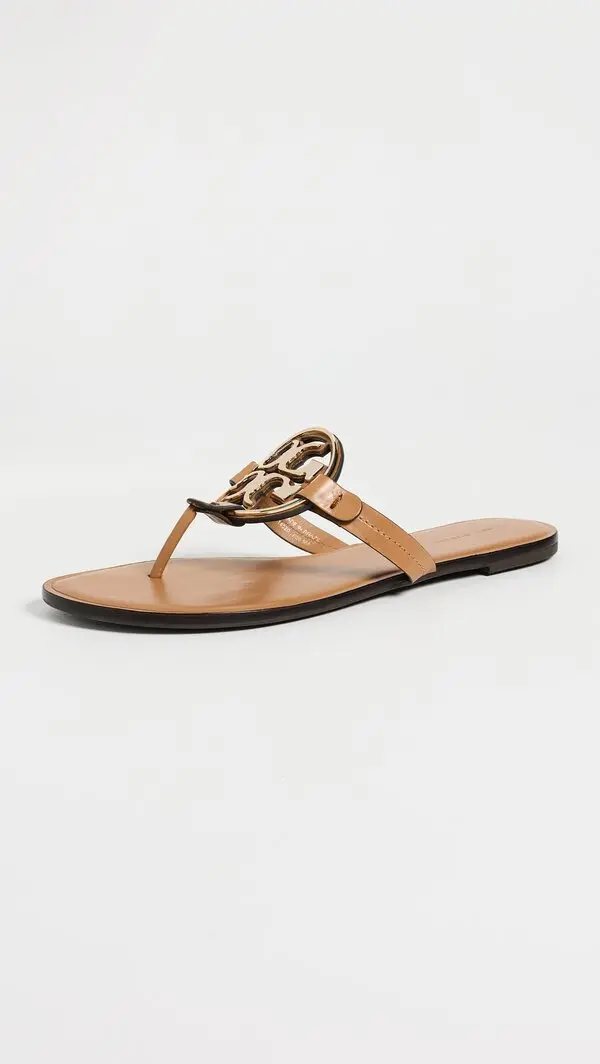 Tory Burch Metal Miller Sandals - Walnut/gold
