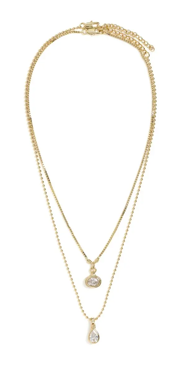 LUV AJ The Antoinette Stone Charm Necklace Set