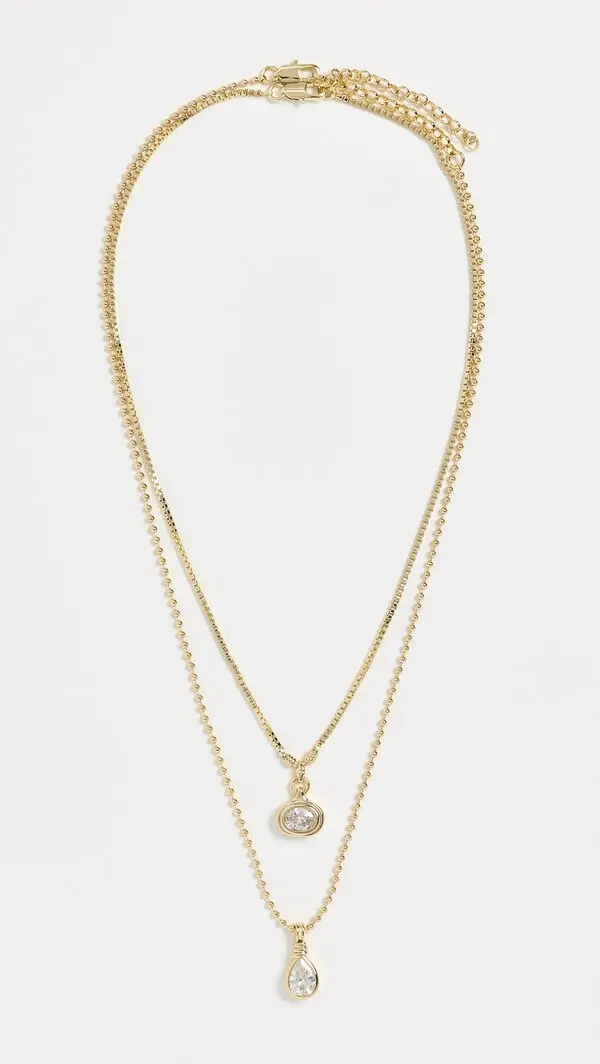 LUV AJ The Antoinette Stone Charm Necklace Set