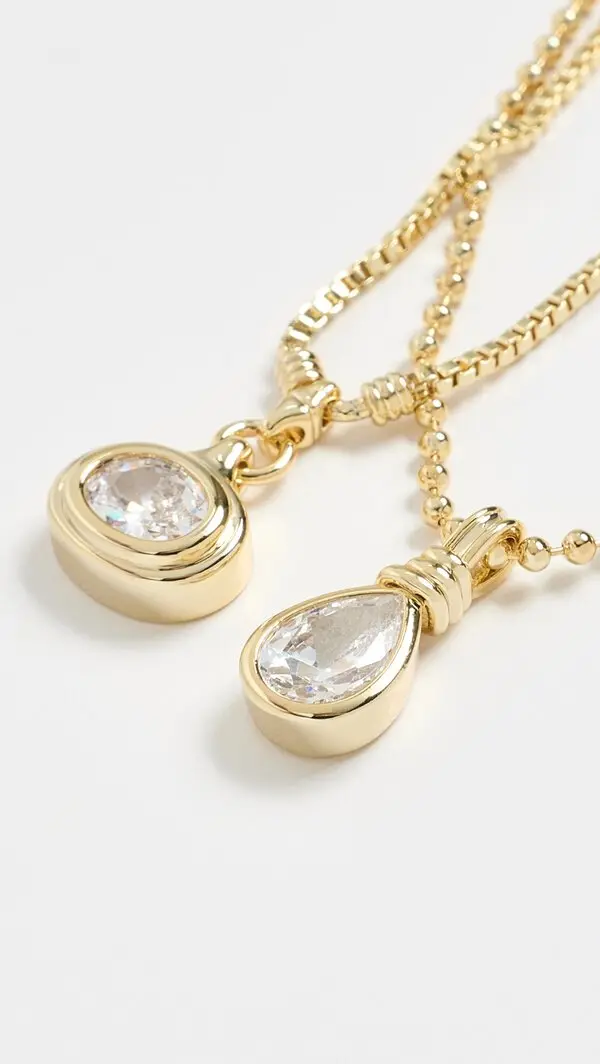 LUV AJ The Antoinette Stone Charm Necklace Set