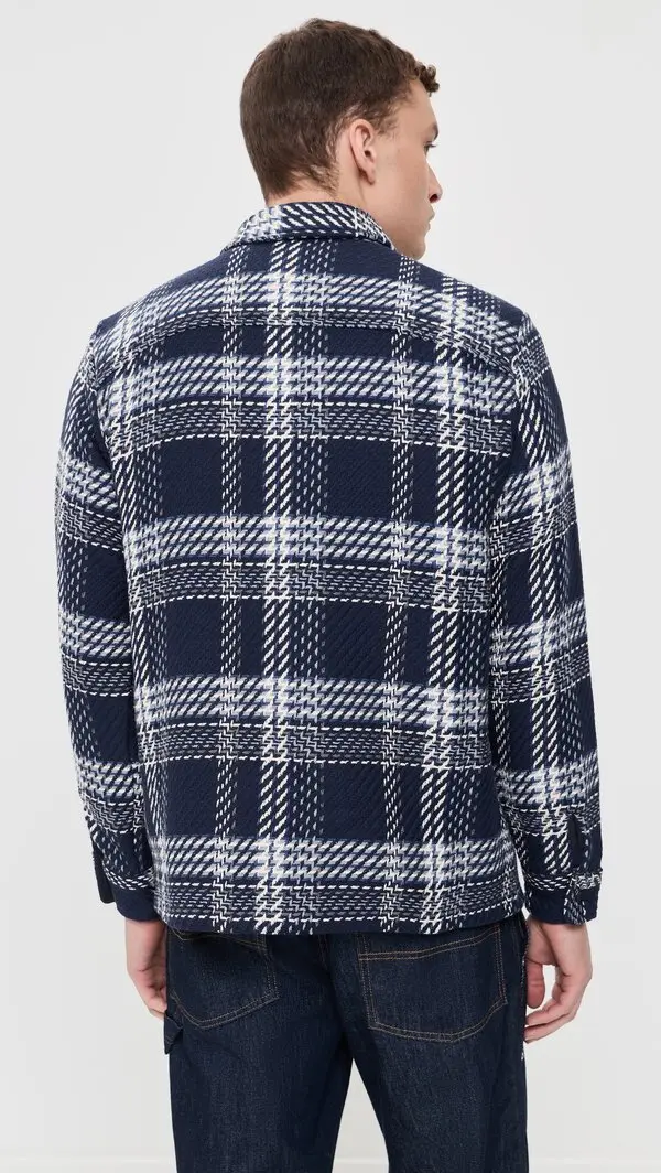 WAX LONDON Whiting Plaid Weave Overshirt