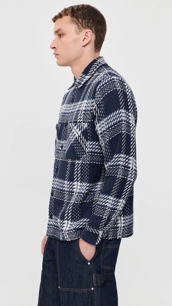 WAX LONDON Whiting Plaid Weave Overshirt