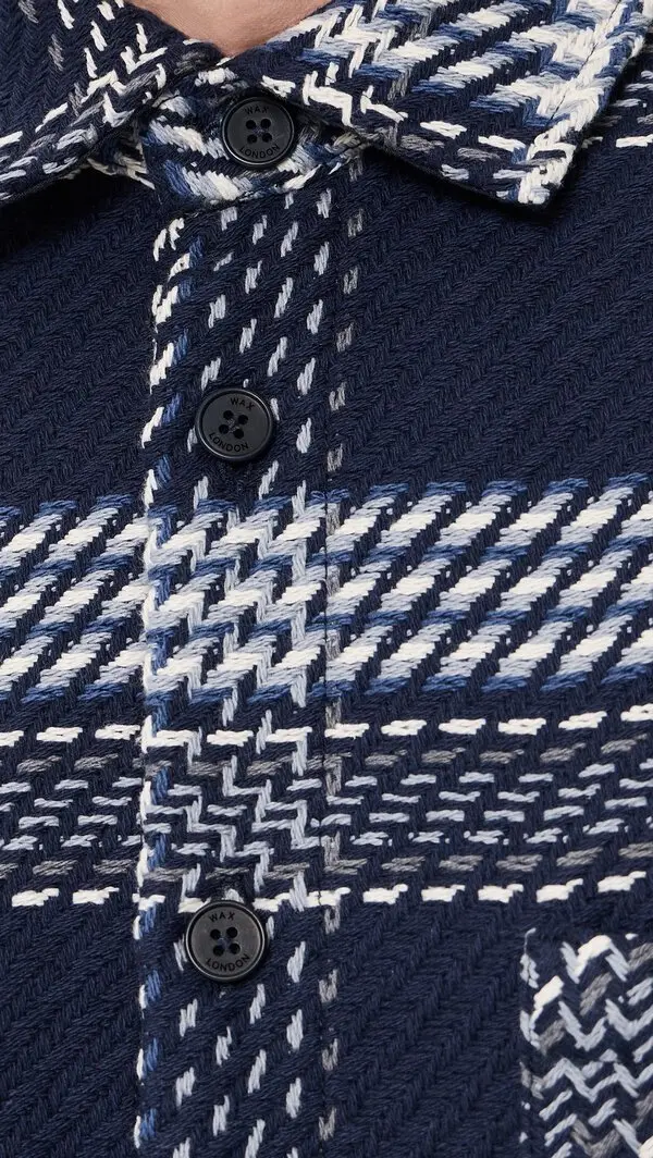 WAX LONDON Whiting Plaid Weave Overshirt