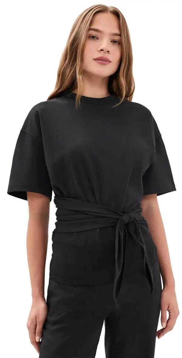 ST. AGNI Cotton Jersey Split Back Tee