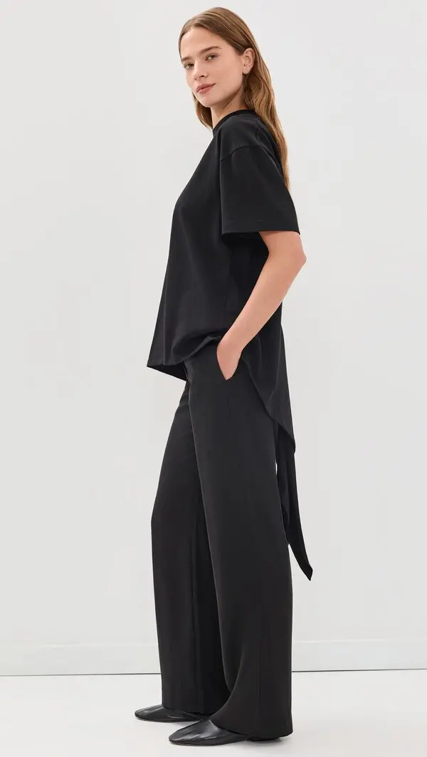 ST. AGNI Cotton Jersey Split Back Tee