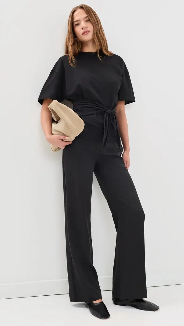 ST. AGNI Cotton Jersey Split Back Tee