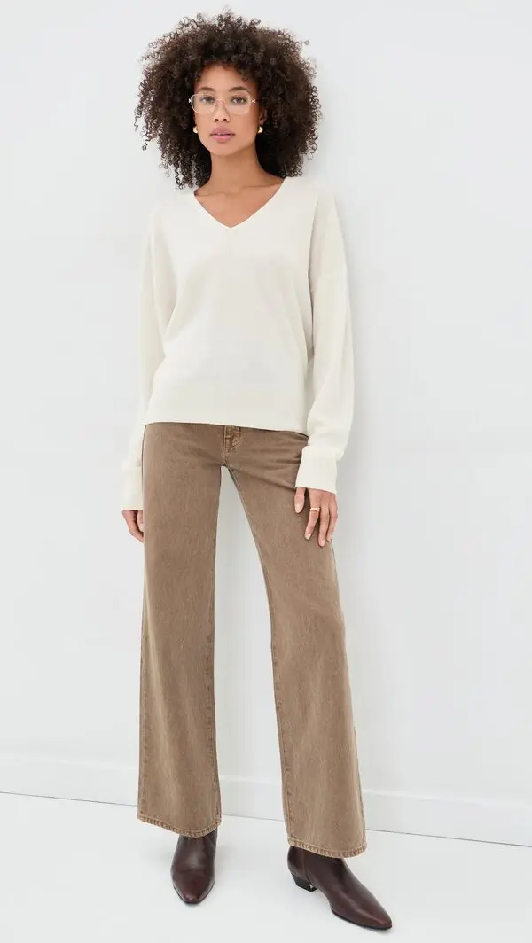Theory Relaxed V Neck Cashmere Sweater
