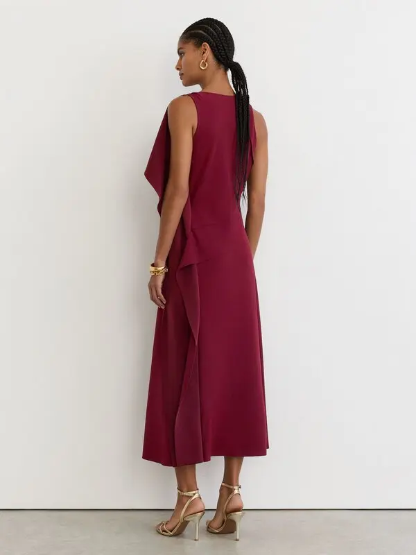 REISS Emory Drape-detail Cowl-neck Midi Dress