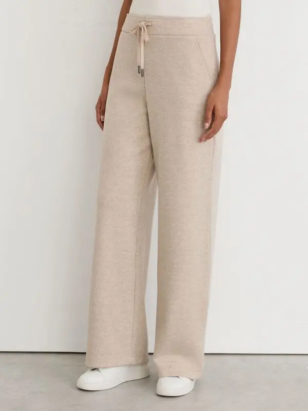 REISS Sylvie Herringbone Wide-leg Drawstring Joggers